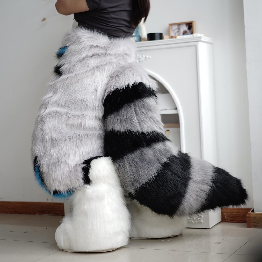 Fursuit Let Furryart - Plush Fursuit Pant Foot Tail, Ready to Ship, M ...