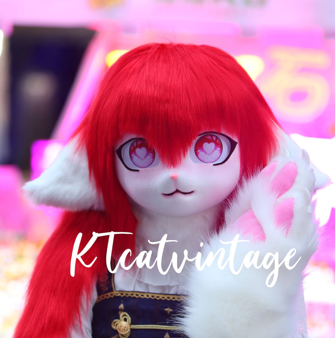 Fantasy Fursuit Head Mask Red Lamb Furry Budget Friendly Mask - Etsy