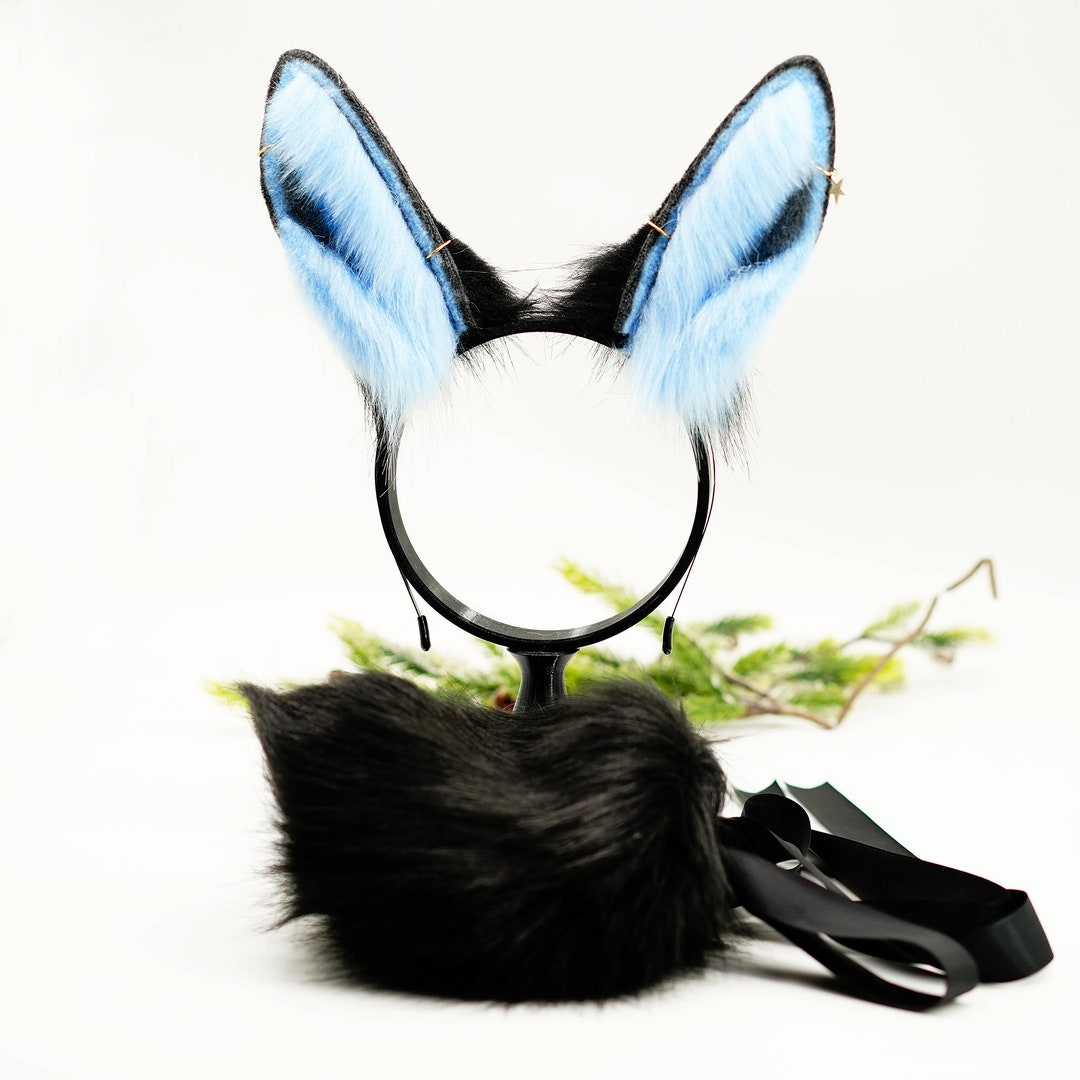 Blue Bunny Ears, Fluffy Ears, Faux Fur Ears, Rabbit Ears Headband,blue ...