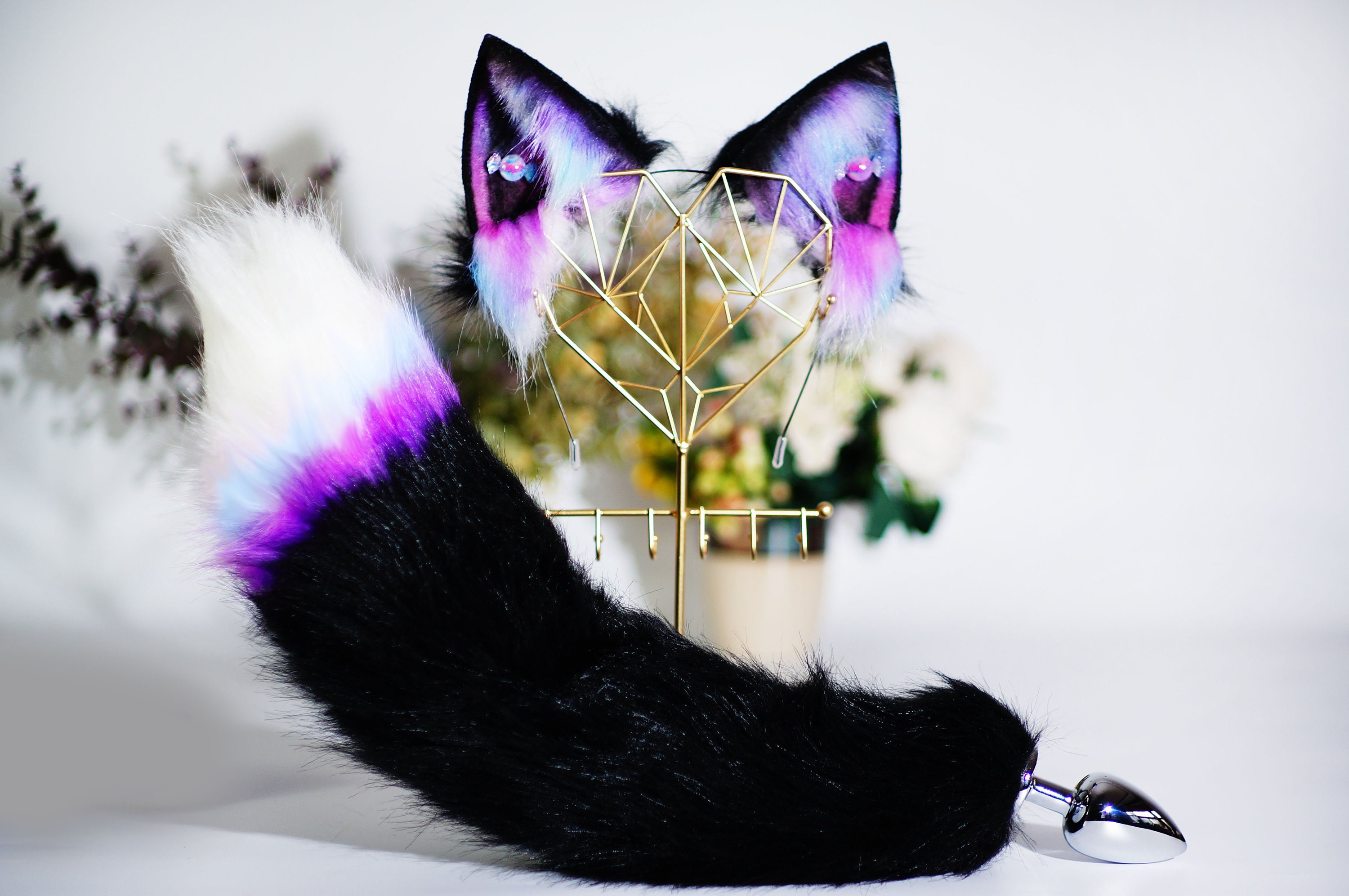 Candy Cat Ears And Tail Cat Ears And Tail Cat Ears Tail Etsy