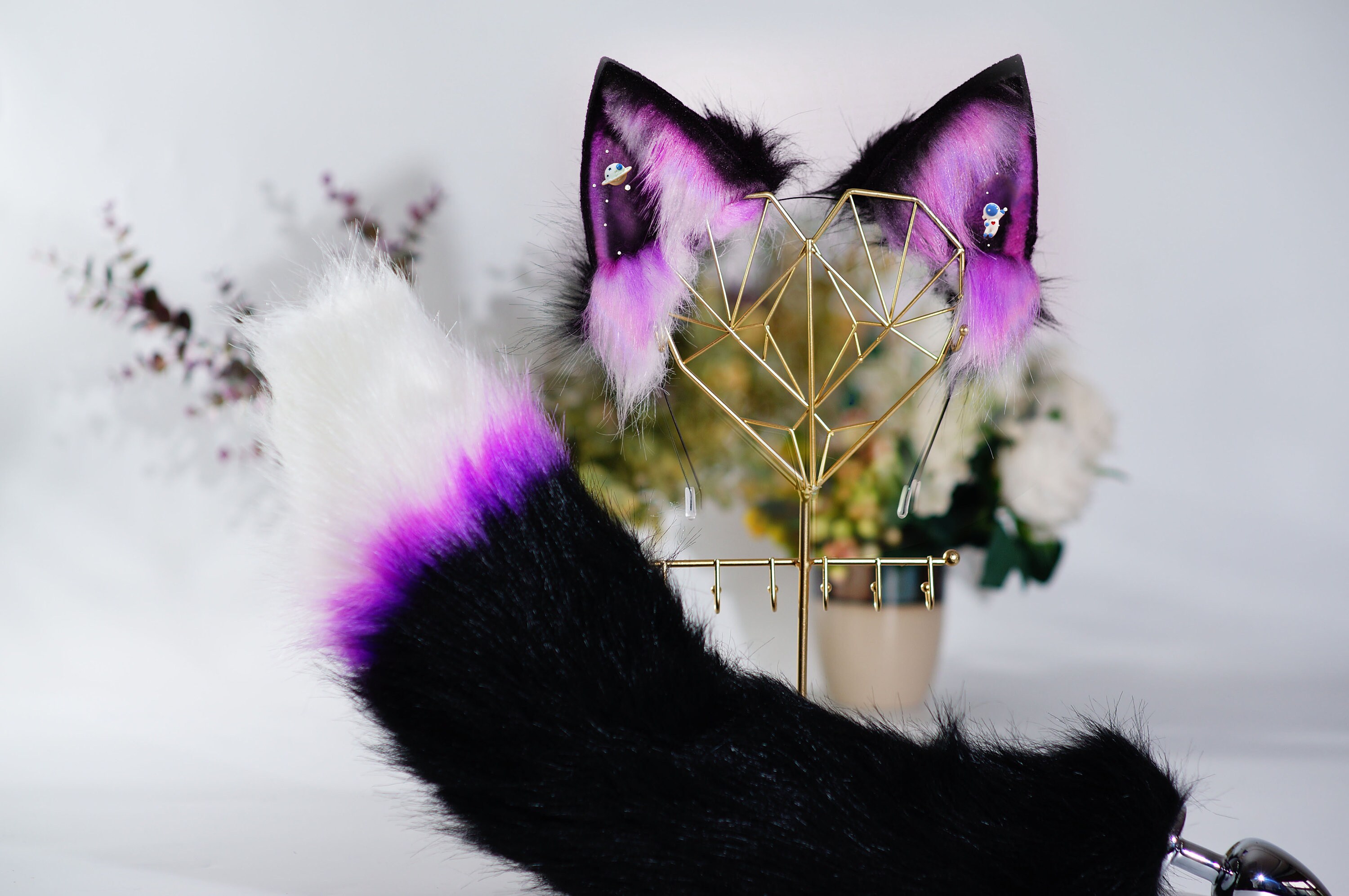 Galaxy Fox Ears and Tail Cat Ears and Tail Cat Ears Fox - Etsy