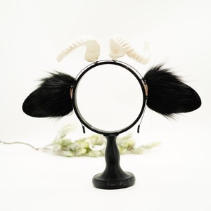 Black Goat Ears, Sheep Ears, Cosplay Goat Ears, Black Sheep Headband ...