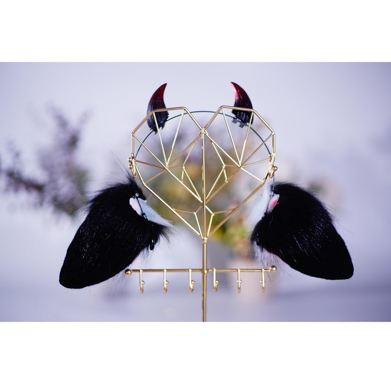 Devil Cow Ears Cow Ears and Horns Cow Petplay Set Animal Ear - Etsy