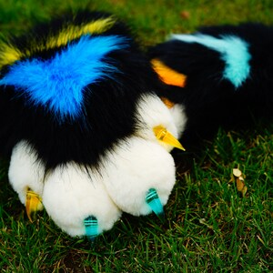 Black Fursuit Paws With Figure, White Finger and Blue Pad, Custom Paws ...