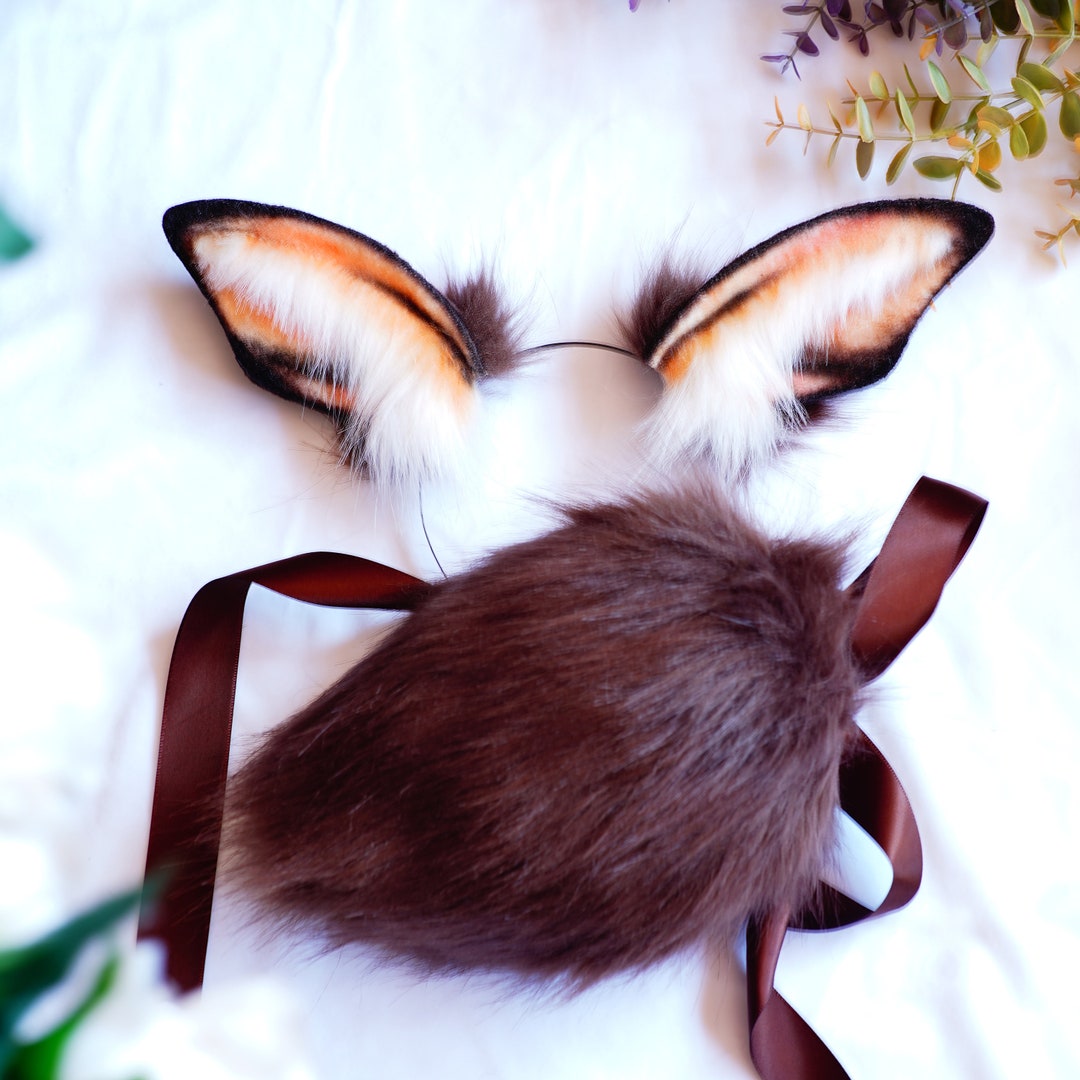 Cutomized Rabbit Ears,brown Bunny Ears Headband, Faux Fur Ears Headband ...