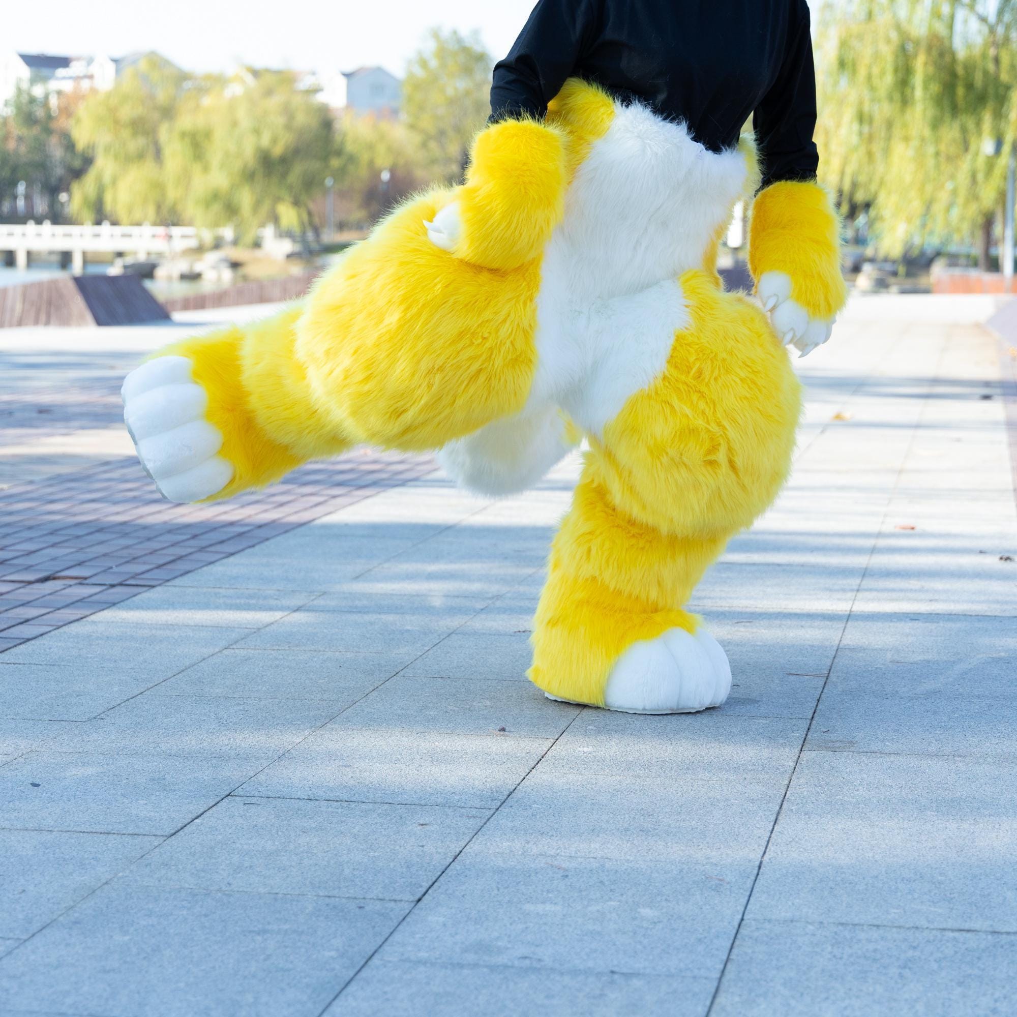 Yellow&white Full Fursuit Pants,furry Convention Custom Fursuit Fursona ...