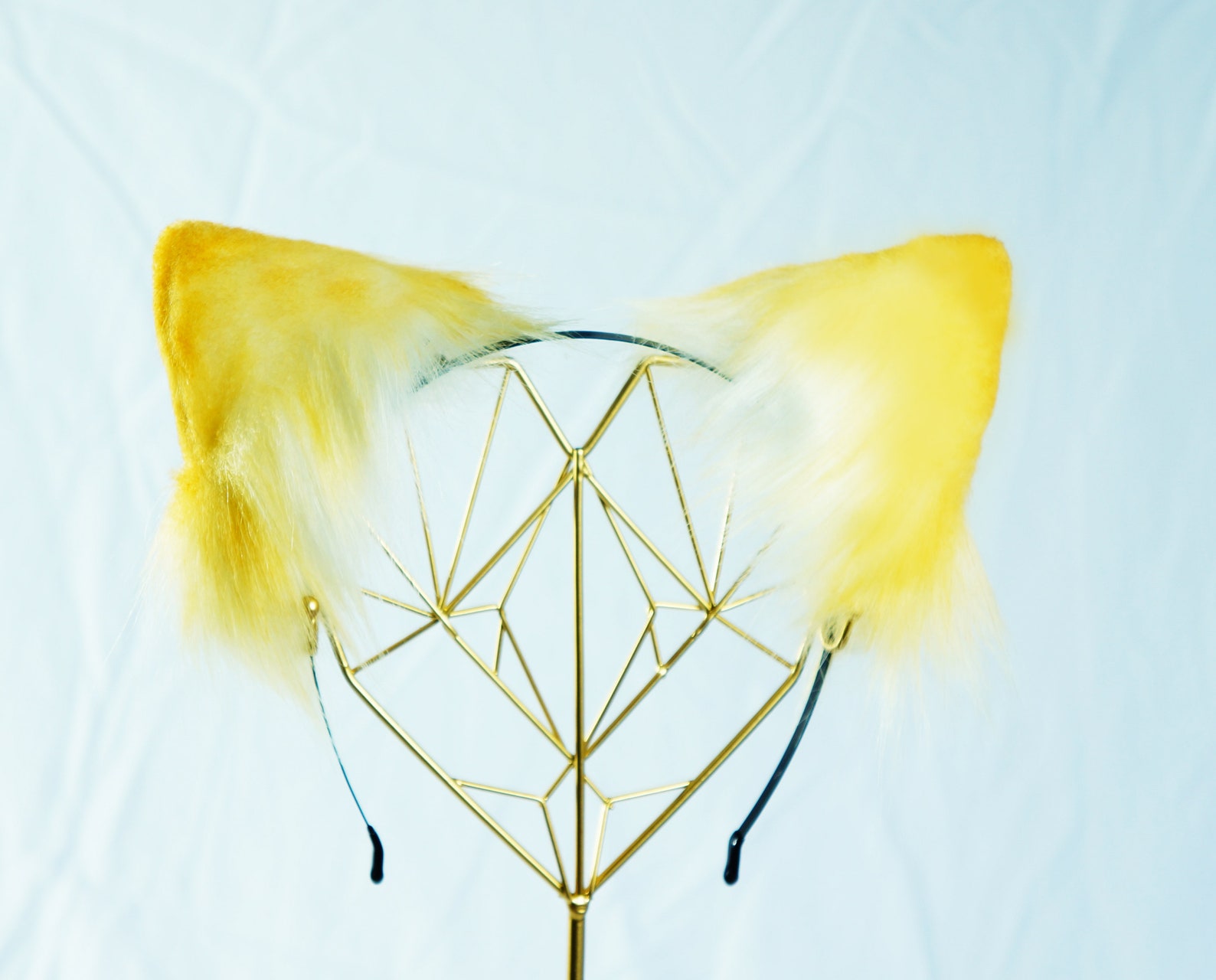 Yellow and White Cat Ears Cosplay Ears Anime Ears Headband - Etsy UK