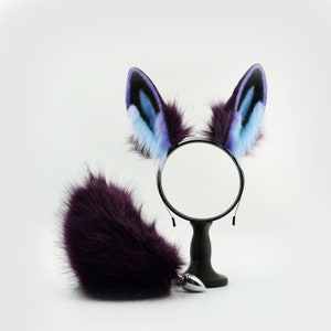 Dark Purple Bunny Ears, Fluffy Ears, Faux Fur Ears, Rabbit Ears ...
