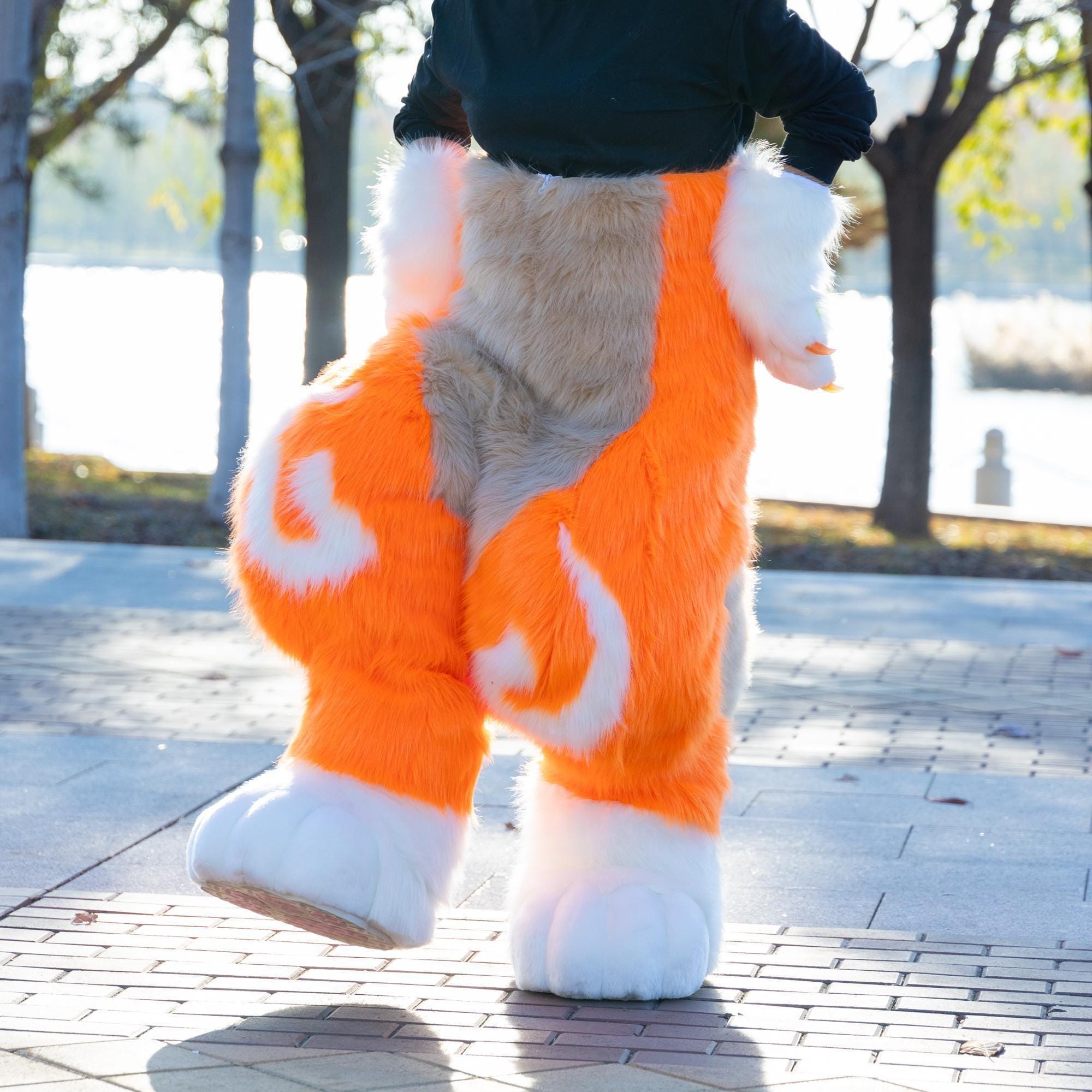 Orange&camel Full Fursuit Lower Body Pants,furry Convention Custom ...