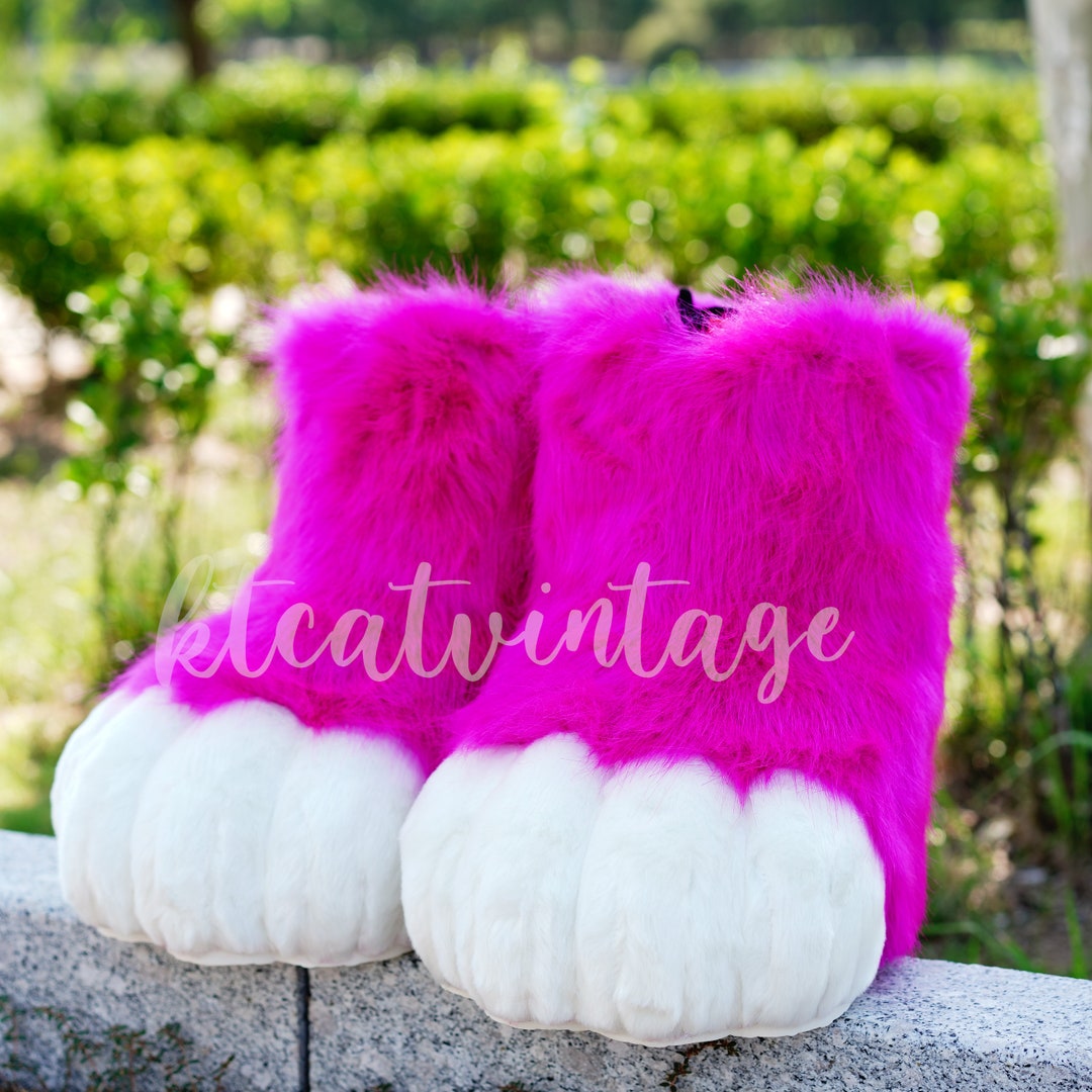 Hot Pink Fursuit Feet Paws, Toony Foot Paw, Kemono Foot Paw, Light Pink ...