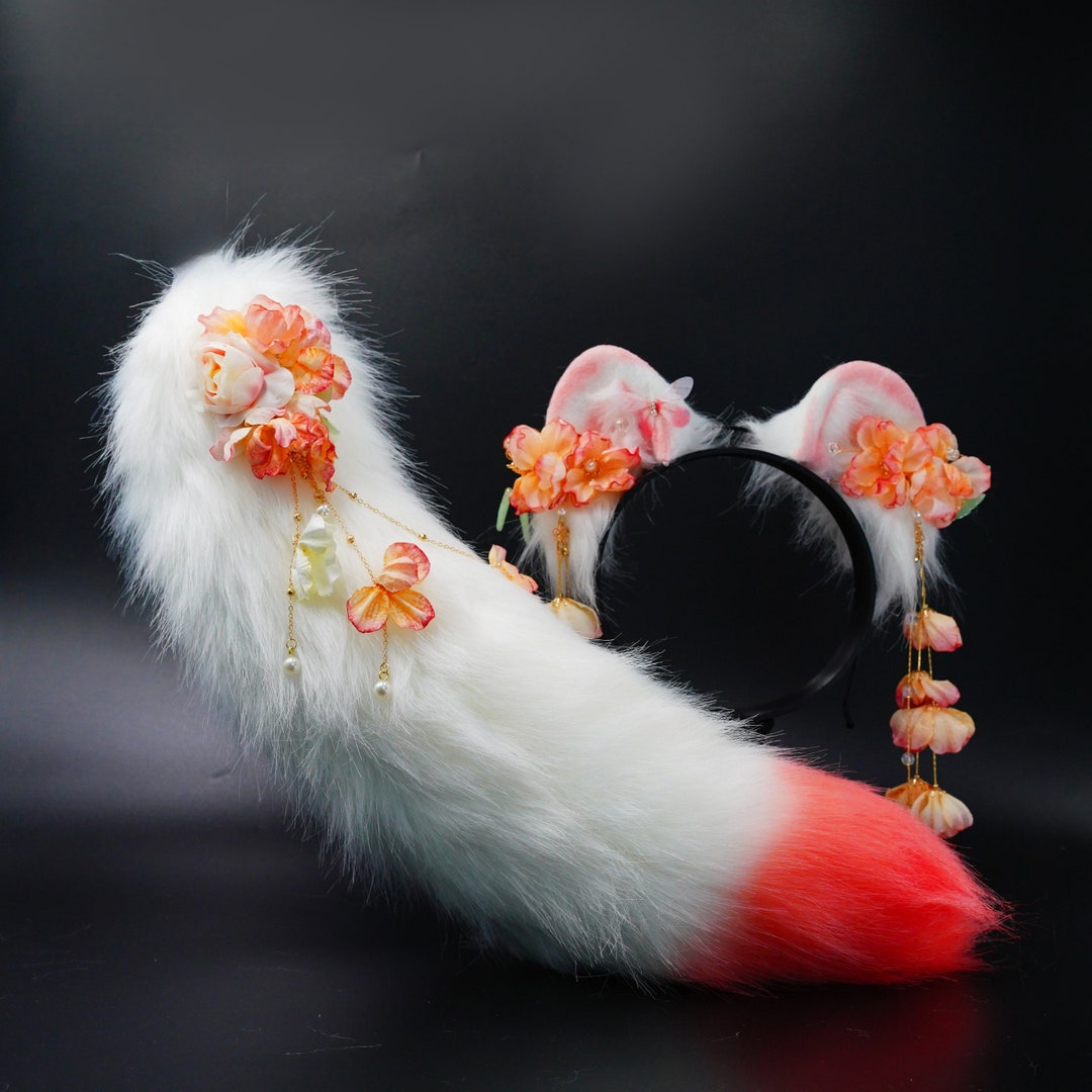 Kawaii Goth Light Pink Neko Ears Headband,kawaii Goth Neko Tail, Pet ...