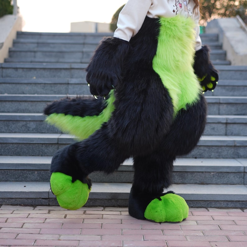 Full Fursuit Pants | Legs With Tail, Hand Feet Paws | Animal-themed ...