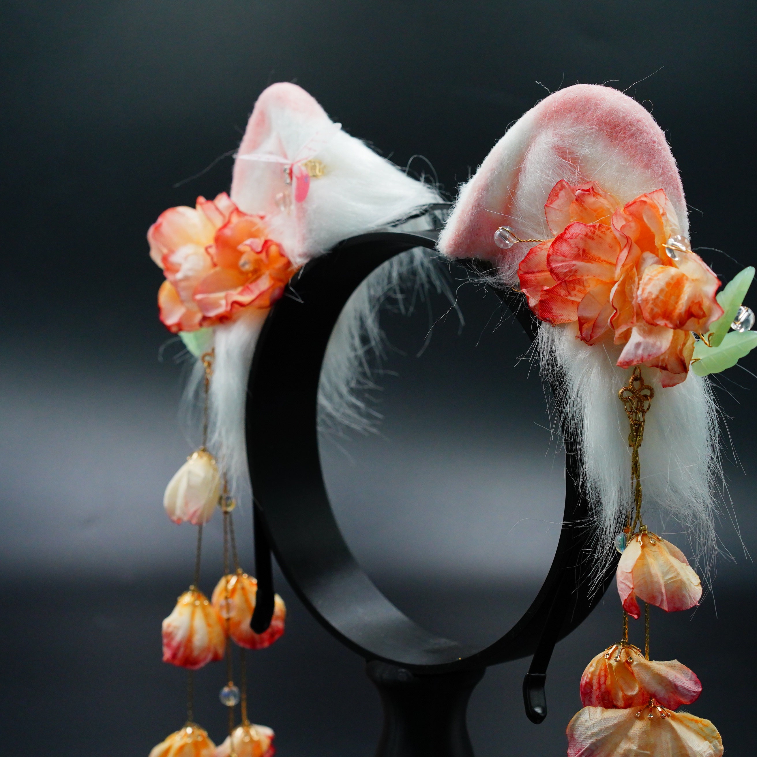 Kawaii Goth Light Pink Neko Ears Headband,kawaii Goth Neko Tail, Pet ...