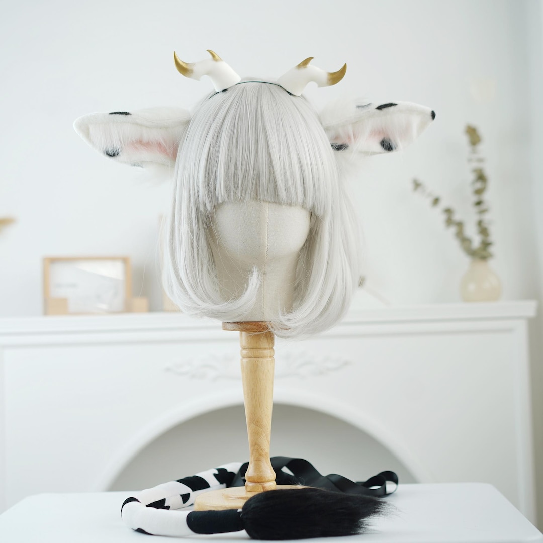 Handmade Cow Ears and Tail,cow Ears and Tail Cosplay,halloween Cosplay ...