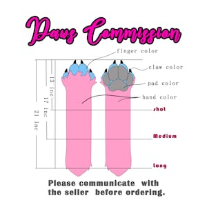 Customized Hand Paws, Realistic Furry Paws Commission, Hand Paws Claw ...