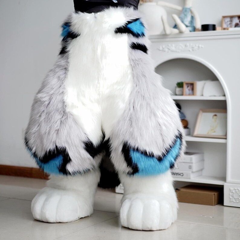 Fursuit Let Furryart - Plush Fursuit Pant Foot Tail, Ready to Ship, M ...