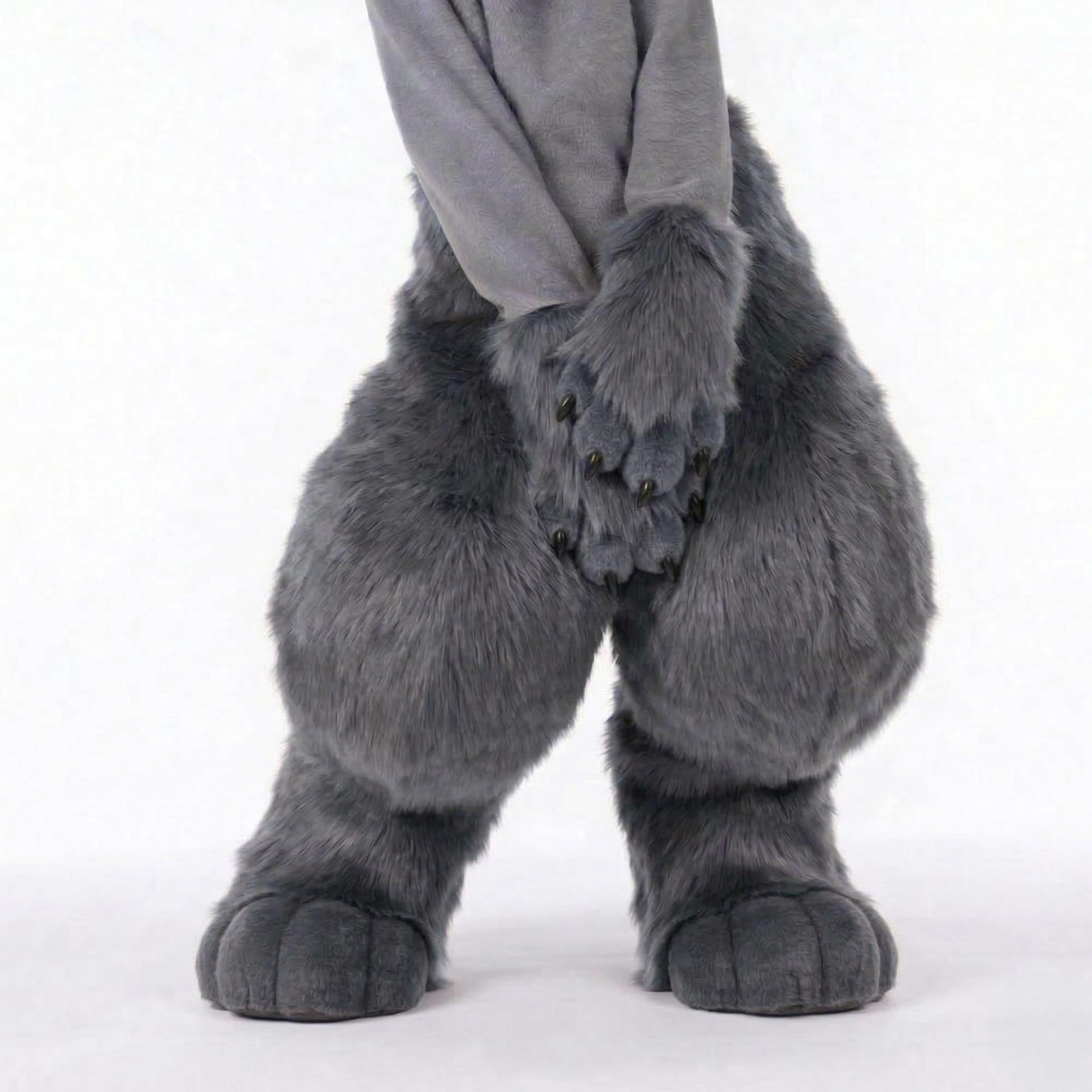 Fursuit Pants Tail Paws and Feetpaws Set | Gray Timber Wolf Partial ...