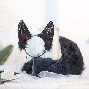 Red and Black Fox Ears,cat Ears,pet Play, Tubbo Cosplay, Kitten Ears ...