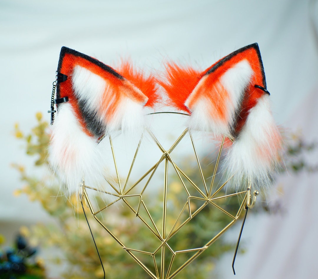 Faux Fur Cosplay Faux Fur Animal Ears Fox Wolf Cat Pet Play Ears ...
