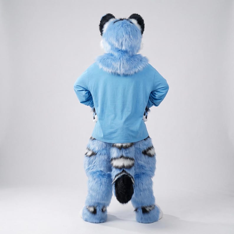 Tiger Full Fursuit With Removable Eyelids, Complete Custom Set | Blue ...
