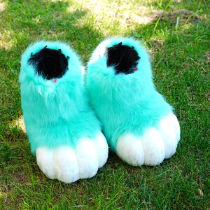 Fursuit Shoes Mint Green Footpaw Kemono Toony Kigurumi Cosplay Cat Dog ...