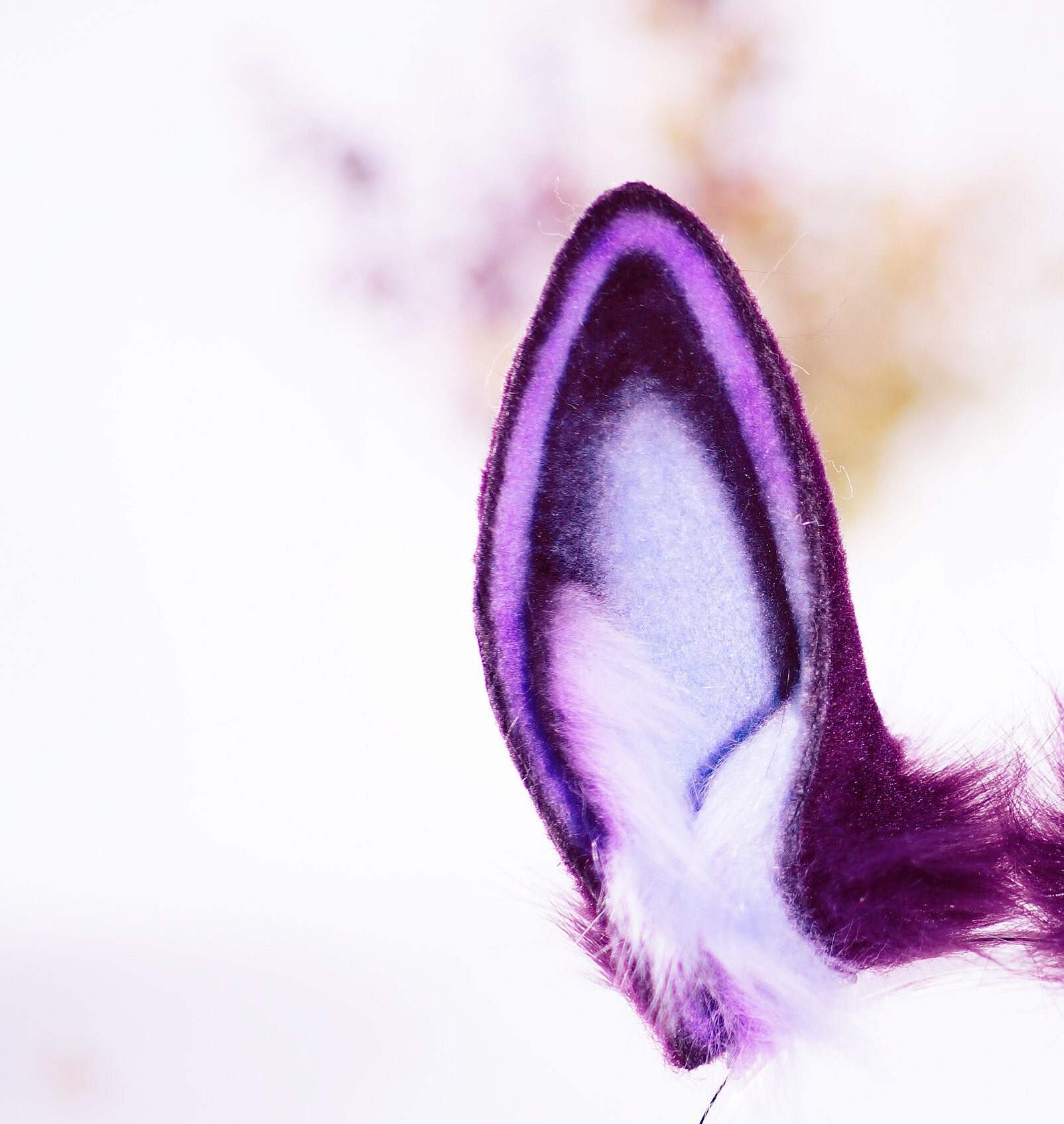 Dark Purple Bunny Ears Fluffy Ears Faux Fur Ears Rabbit - Etsy
