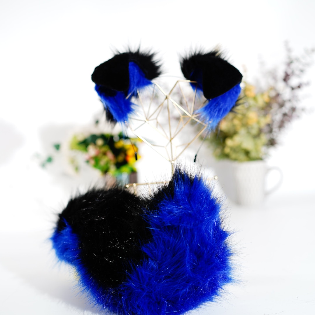 Blue Black Puppy Ears, Puppy Tail, Dog Ears, Dog Tail, Tail Tail Dog ...