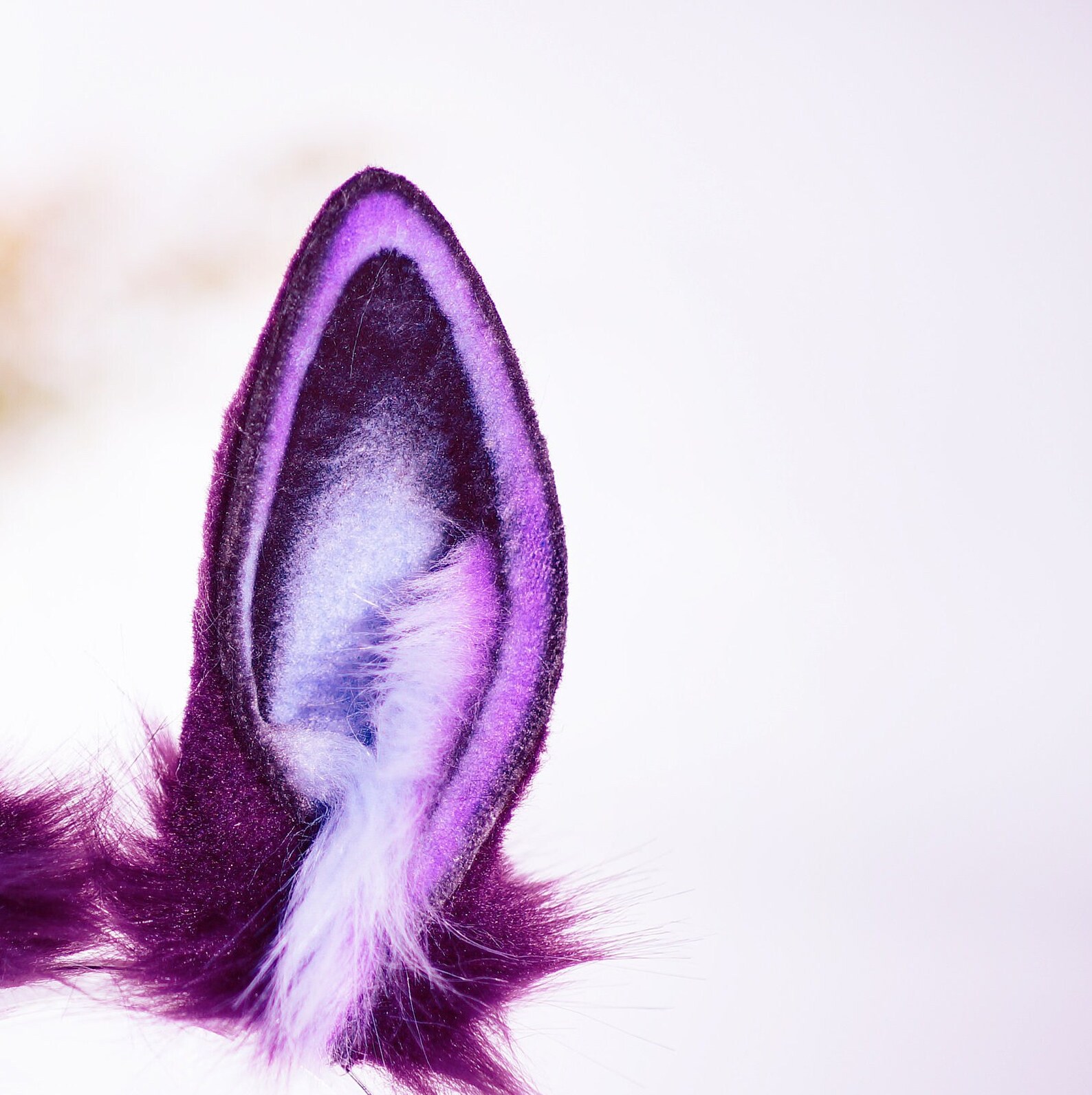 Dark Purple Bunny Ears Fluffy Ears Faux Fur Ears Rabbit - Etsy