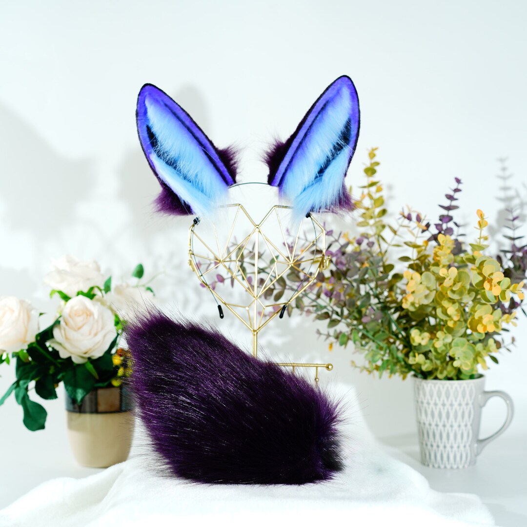 Dark Purple Bunny Ear, Bunny Tail, Cosplay Bunny, Rabbit Ear, Bunny ...