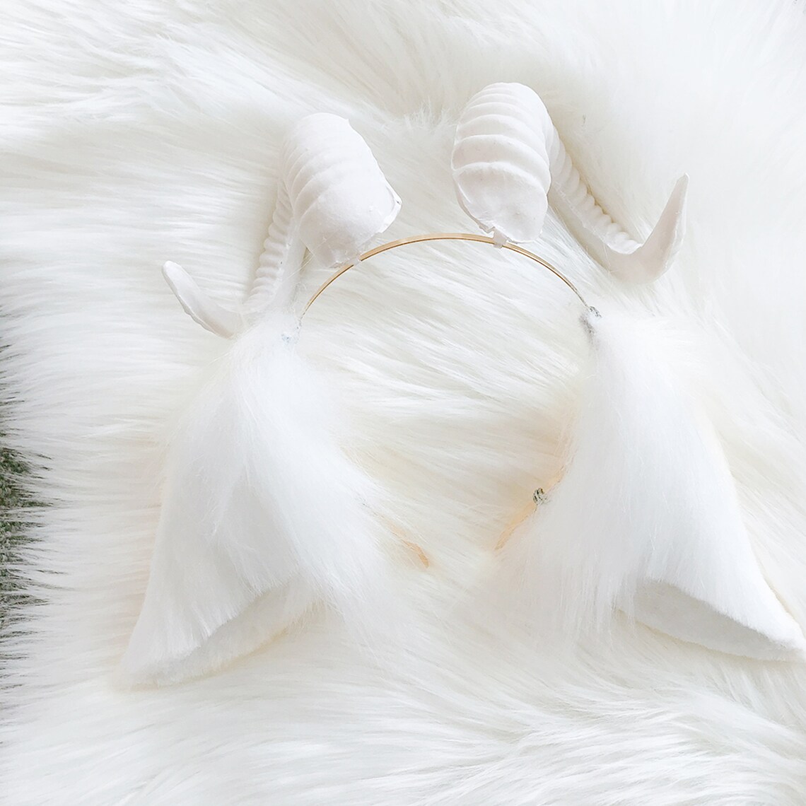 Shofar and Ears White Sheep Ears Faux Fur Ears White Lamb - Etsy