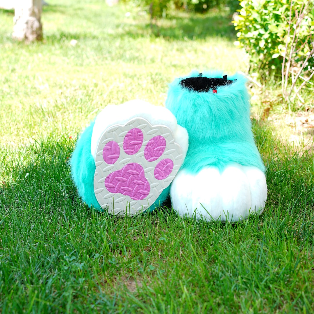 Fursuit Shoes Mint Green Footpaw Kemono Toony Kigurumi Cosplay Cat Dog ...
