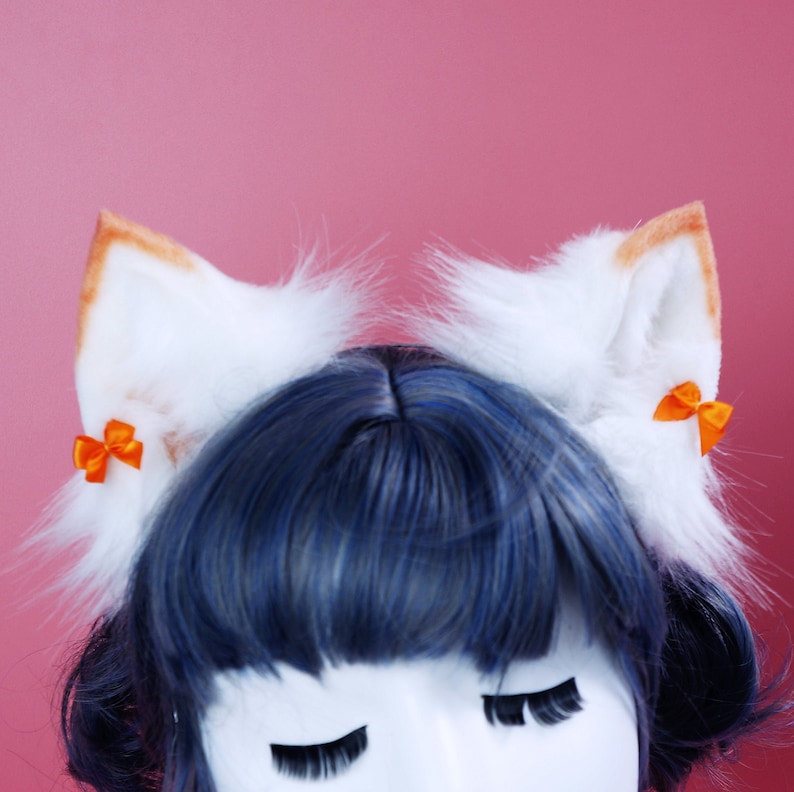 White Fox Ears Headband Fake Fur Fox Earsrealistic Fox Tail - Etsy