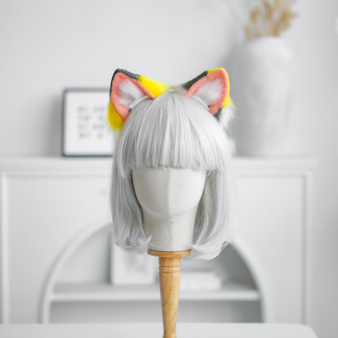 Handmade Calico Cat Ears Cosplay Headband | Custom Super Soft Faux Fur ...