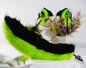 Green Furry Tail - Etsy