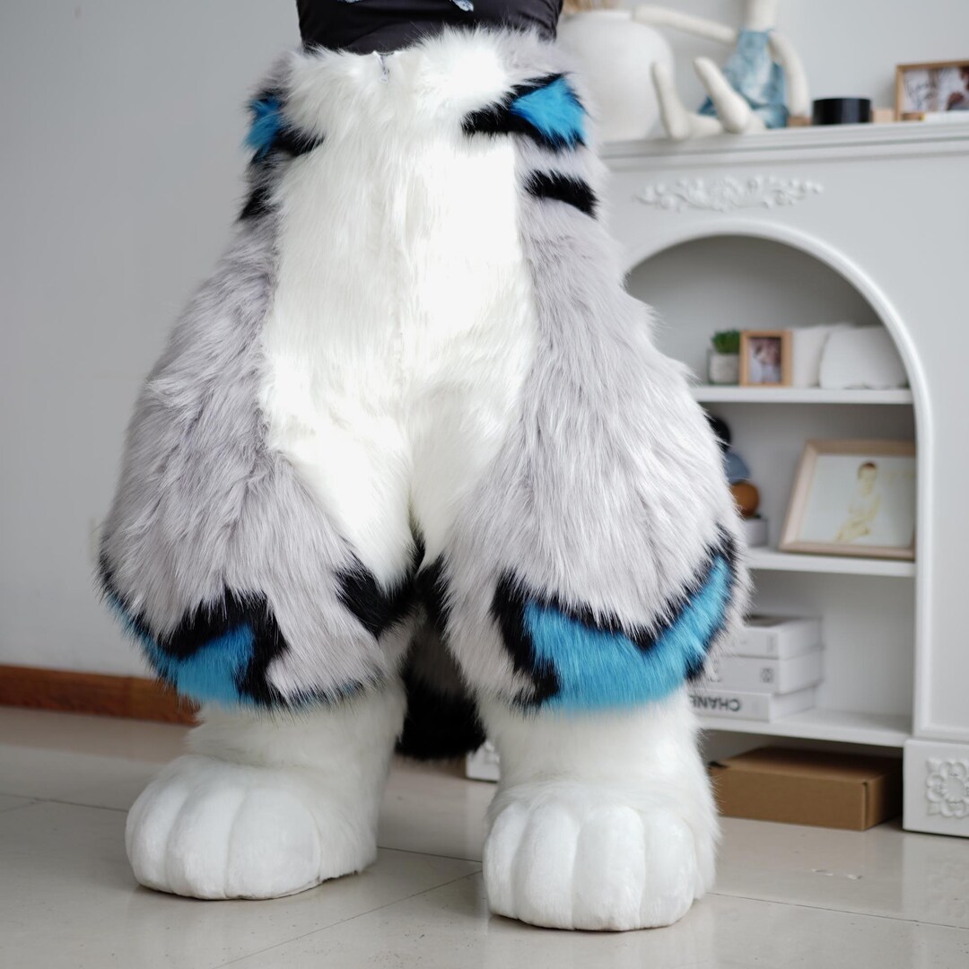 Fursuit Let Furryart - Plush Fursuit Pant Foot Tail, Ready to Ship, M ...