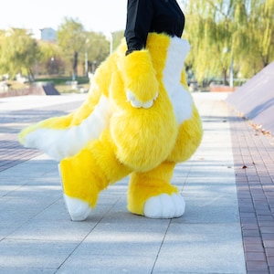 Yellow&white Full Fursuit Pants,furry Convention Custom Fursuit Fursona ...