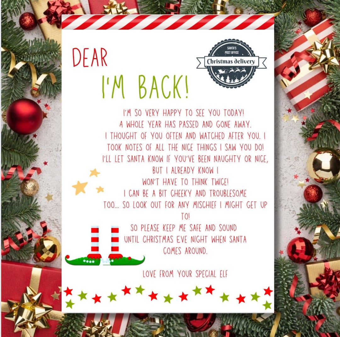 Editable Elf Hello Letter, Elf Letter - Instant Download, Holiday Elf ...