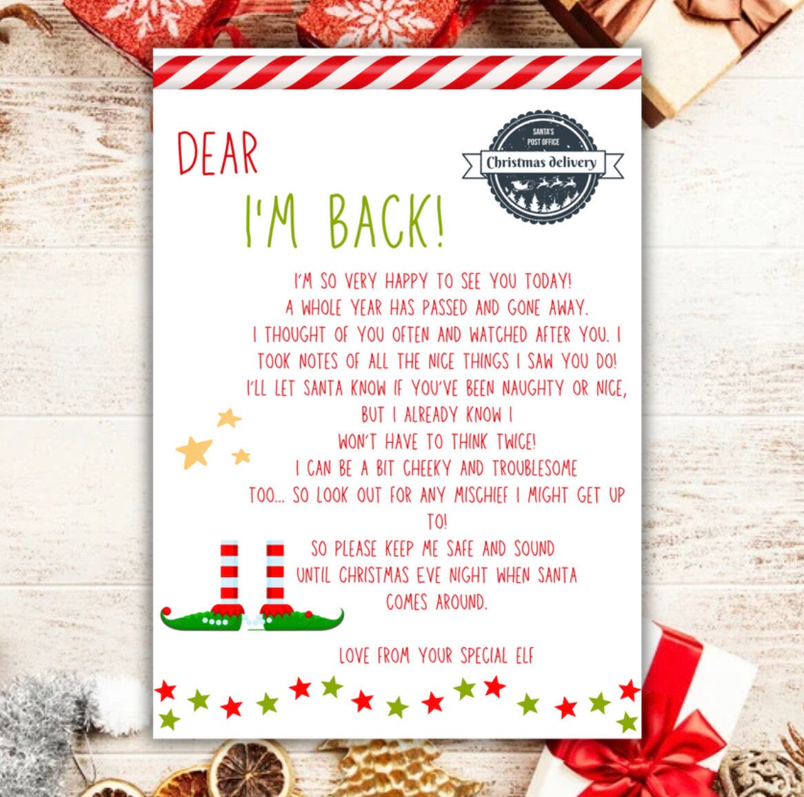 Editable Elf Hello Letter, Elf Letter - Instant Download, Holiday Elf ...