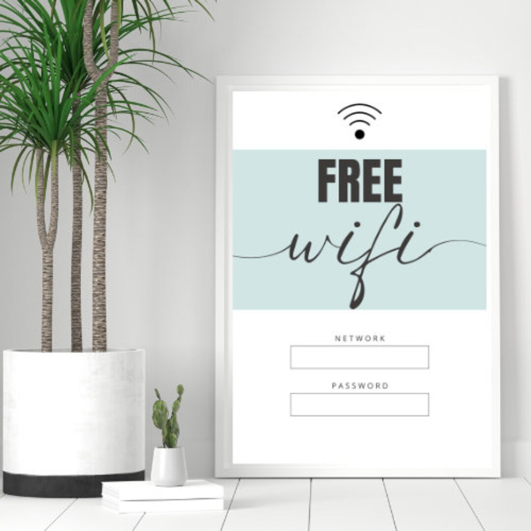 Digital Download Wifi Sign Printable, A4, Air Bnb, Instant Wifi Sign - Etsy