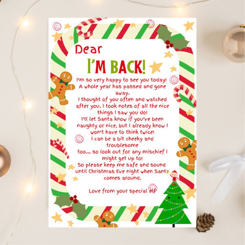 Editable Elf Hello Letter, Elf Letter Instant Download, Holiday Elf ...