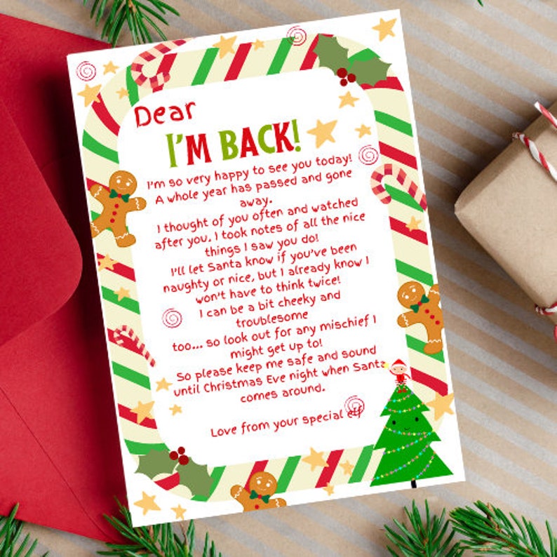 Editable Elf Hello Letter, Elf Letter Instant Download, Holiday Elf ...