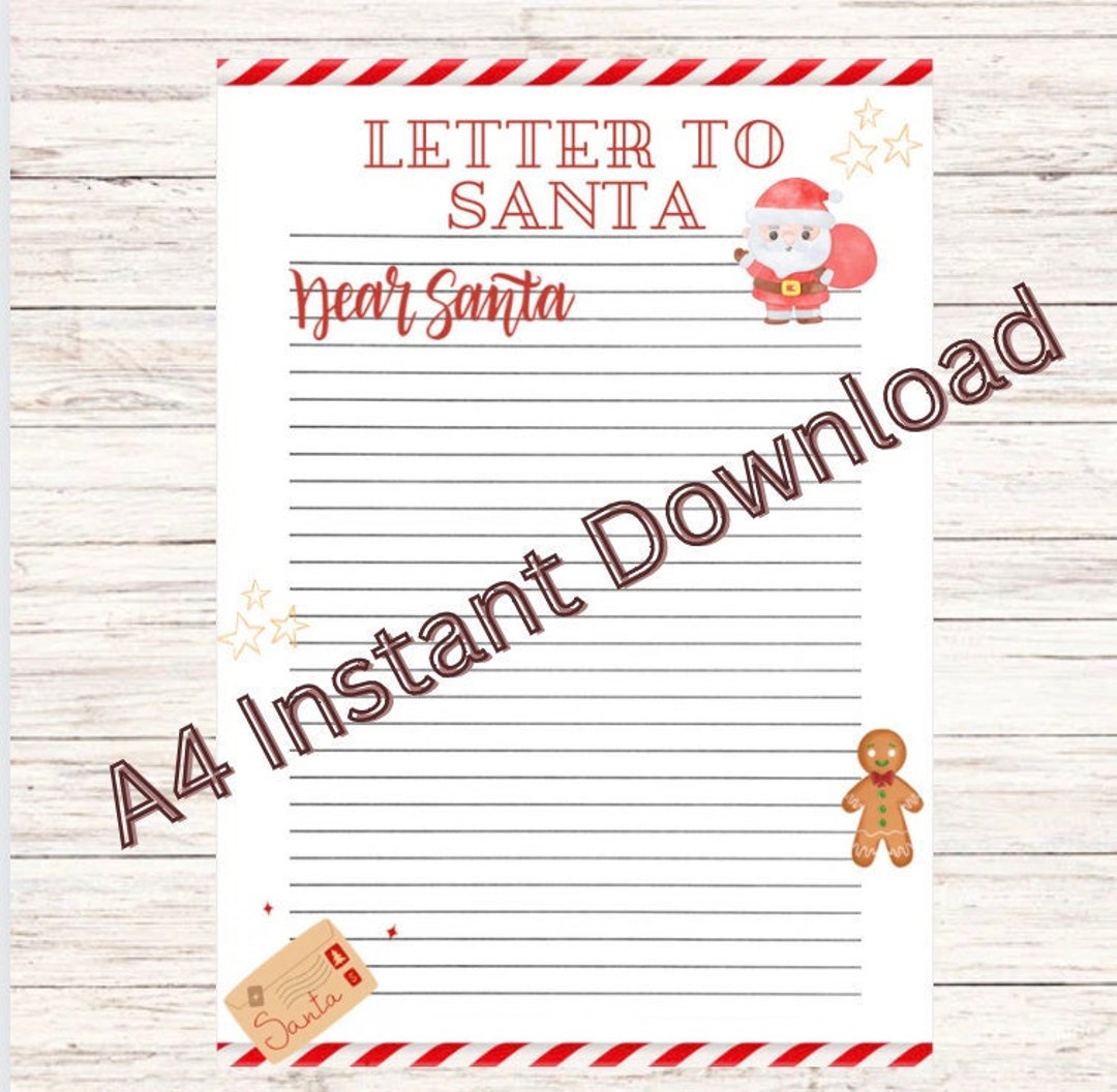 Letter to Santa - A4 Instant Download- Christmas Download - Etsy