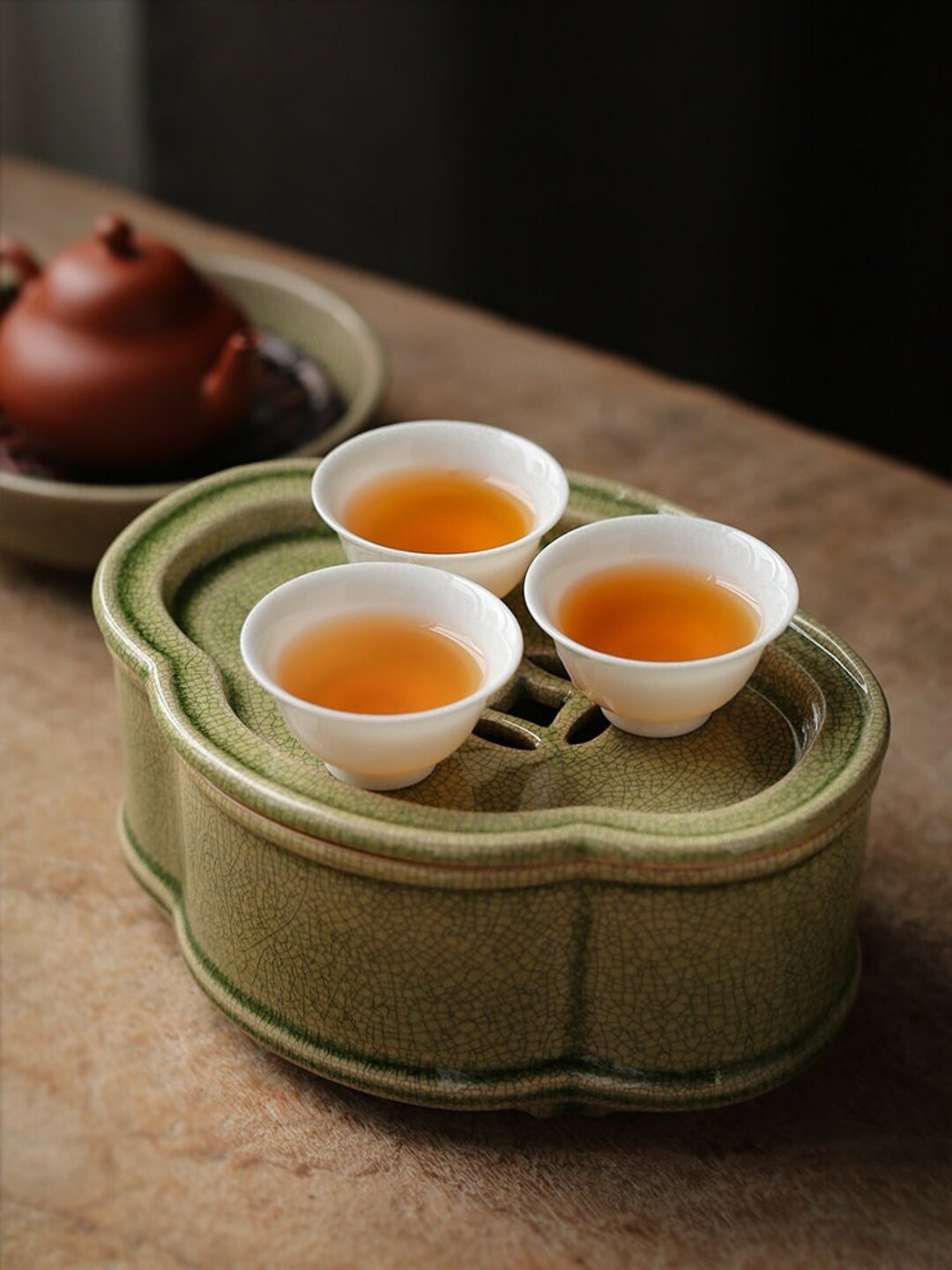 Zhangzhou Kiln Green-glazed Tea Boat Begonia Pot Carrying Open - Etsy