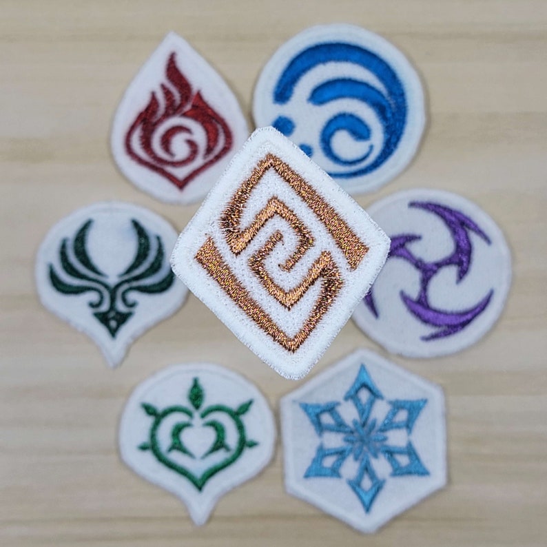 WHITE - Fan-made Metallic Genshin Impact Element Patches - Pyro/hydro ...