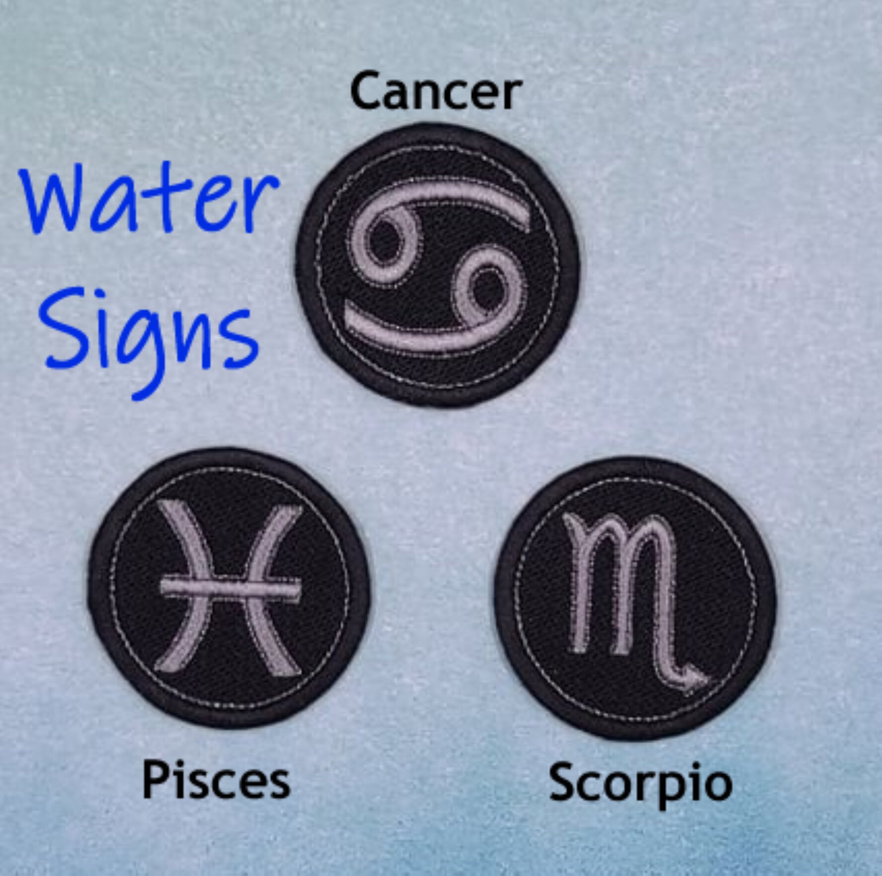 SILVER Astrology Zodiac Sign Patches Embroidered - Etsy