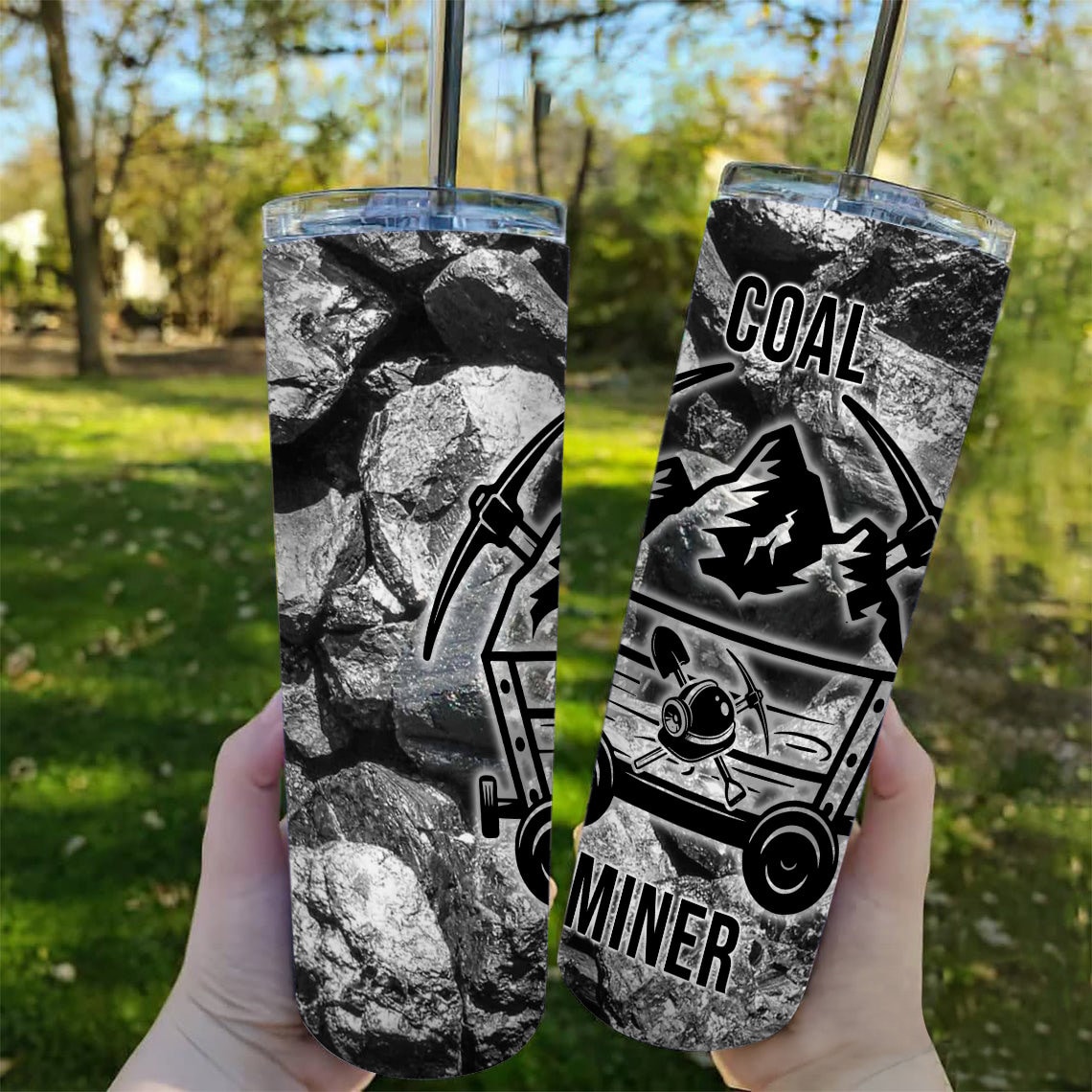 Coal Miner tumbler png wrap 20oz Skinny Tumbler mining equipment ...