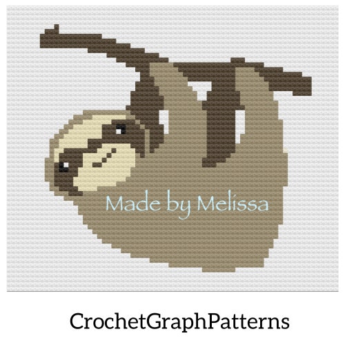 C2C Sloth Crochet Pattern / C2C Animal Blanket / C2C Sloth - Etsy