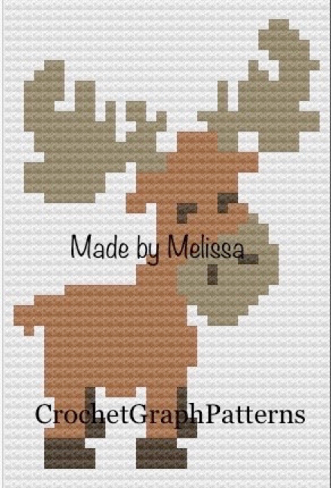 Moose Woodland Animal C2C Corner to Corner Crochet Baby Nursery Blanket ...