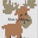 Moose Woodland Animal C2C Corner to Corner Crochet Baby Nursery Blanket ...