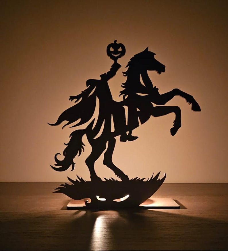 Headless Horseman Candle Holder | Halloween Tealight Laser Cut Files ...